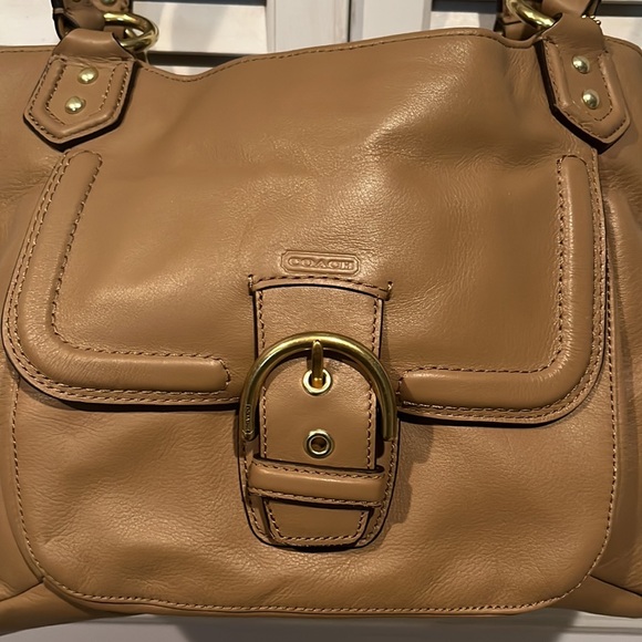 Coach | Bags | Coach Campbell Camel Leather Bell Carryall Handbag Nwt ...